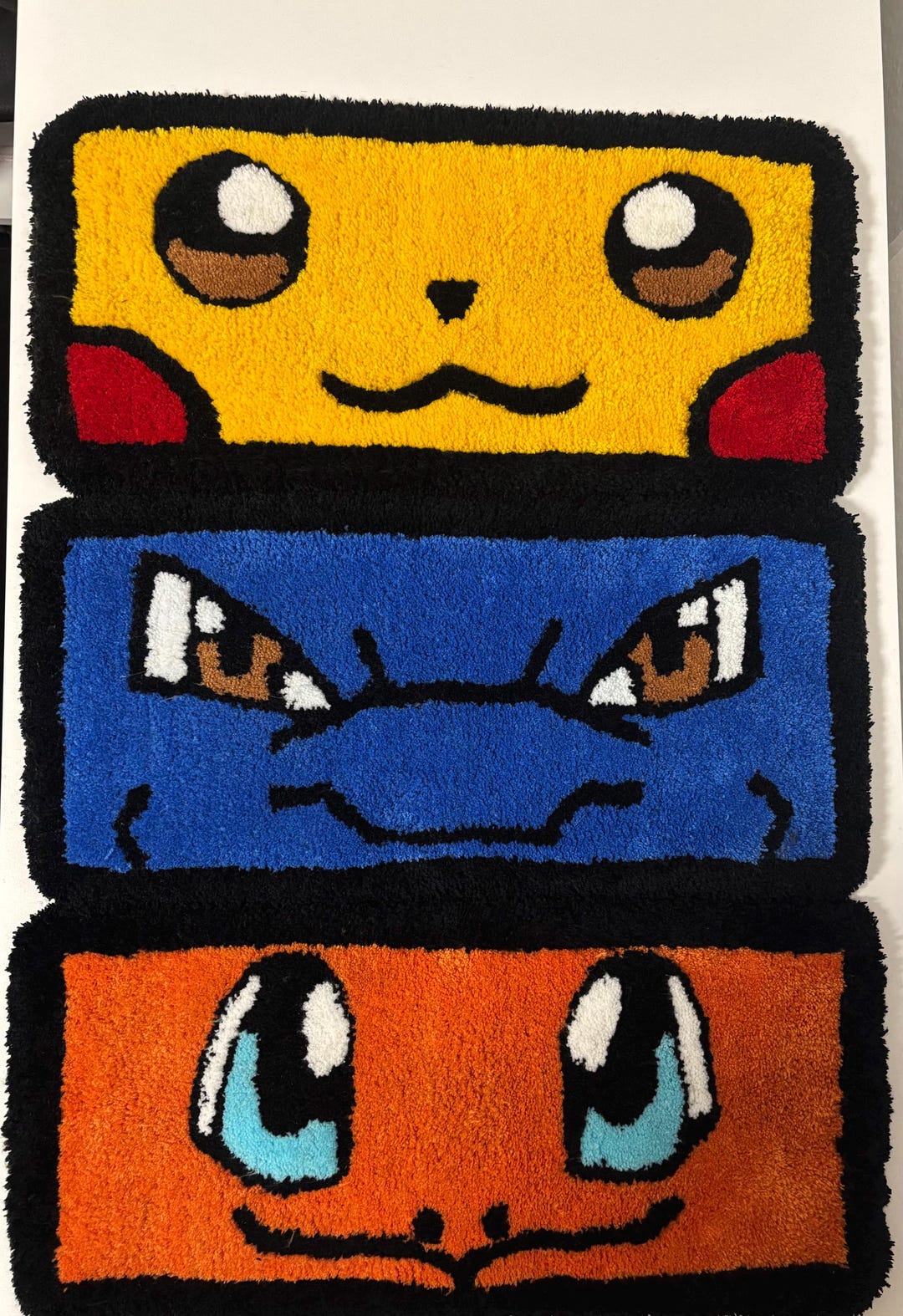 Handmade Pokémon Rug Set Pikachu Blastoise Charmander Tufted Rugs Gamer ...