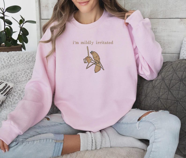Marcus the Worm Embroidered Crewneck, Unhinged Meme Sweatshirt, Brain ...