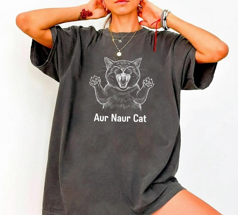 Aur Naur Cat Sweatshirt, Funny Oh No Meme Crewneck, Screaming Cat ...