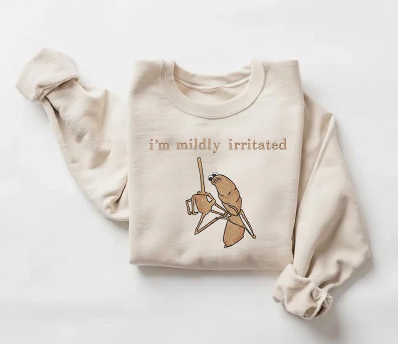 Marcus the Worm Embroidered Crewneck, Unhinged Meme Sweatshirt, Brain ...