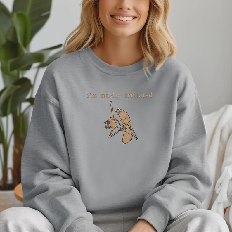 Marcus the Worm Embroidered Crewneck, Unhinged Meme Sweatshirt, Brain ...