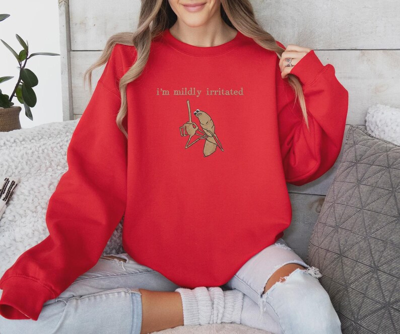 Marcus the Worm Embroidered Crewneck, Unhinged Meme Sweatshirt, Brain ...