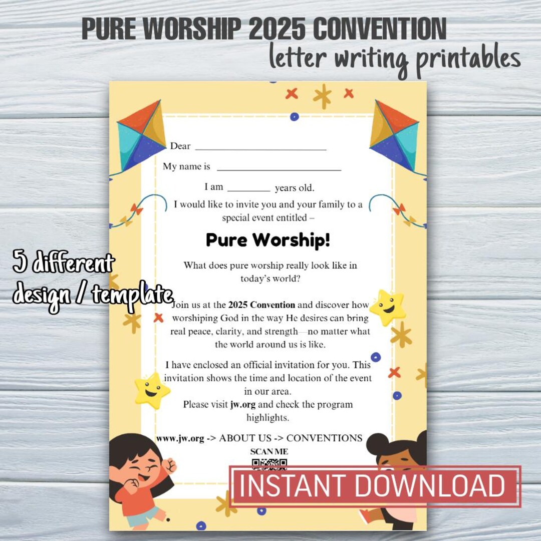 Pure Worship Letter Writing for Kids, Invitation Letter for 2025 JW ...