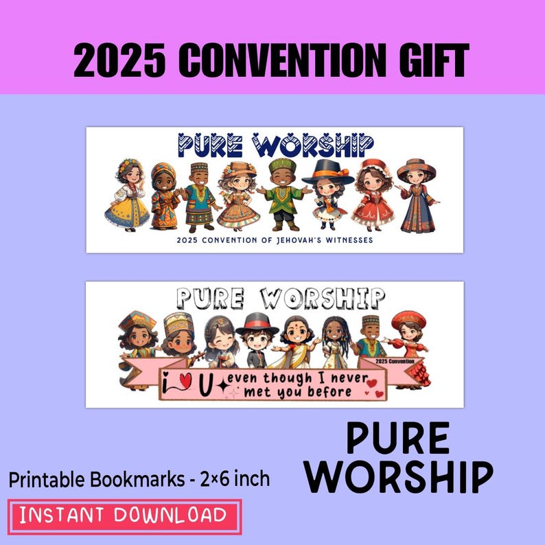 3x Printable Pure Worship Souvenir Bookmarks | Diversity & Cultural ...