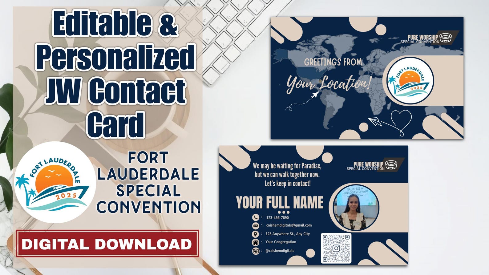 Editable & Personalized JW Contact Card Template, JW Special Convention ...