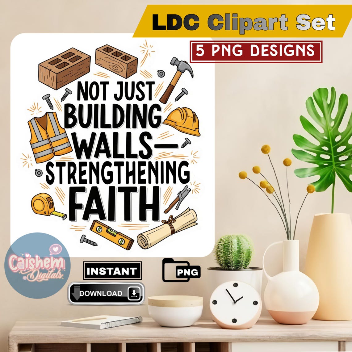 JW LDC Clipart Bundle – 5 Inspirational Png Designs, Local Design Construction, Jehovah's ...