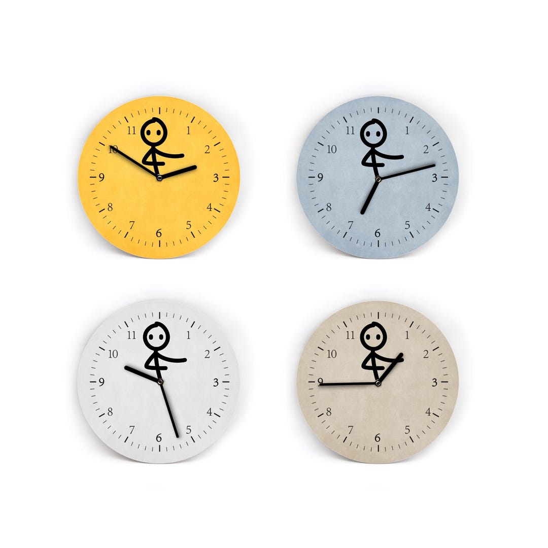 Wall Clock Fighter Figure - Hands Are Legs That Move - 3 Sizes - With ...