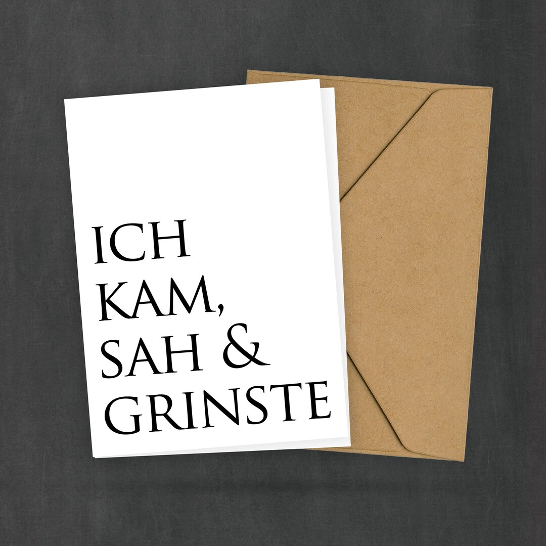 Postcard With Saying I Came, Saw and Grinned to Send or Hang up Thank ...
