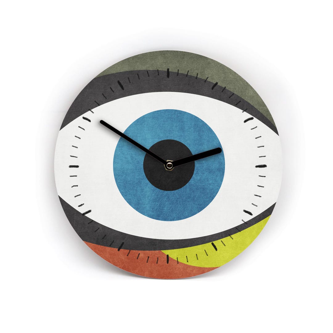 Modern Wall Clock El Ojo - Blue Eye - Pupil - Eye-catching Clock ...