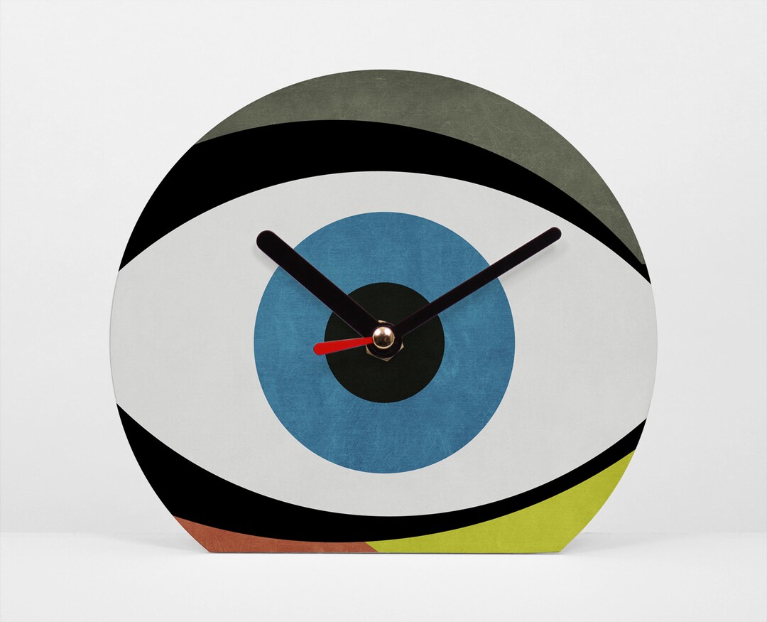 Table Clock With an Eye as the Dial - El Ojo - Blue Eye as an Eye ...