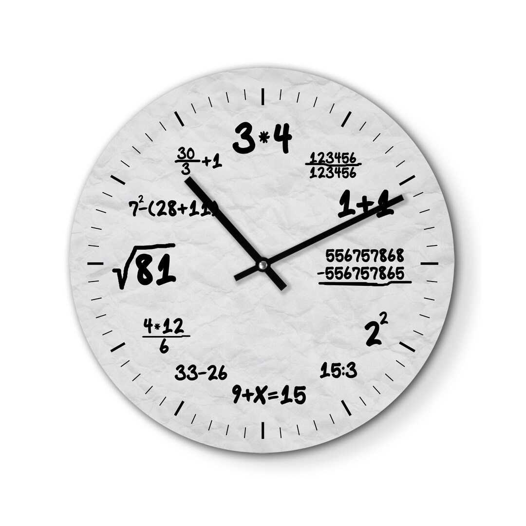 Wall Clock Math Nerd 30 Cm Funny Clock With Math Motif Creative Design