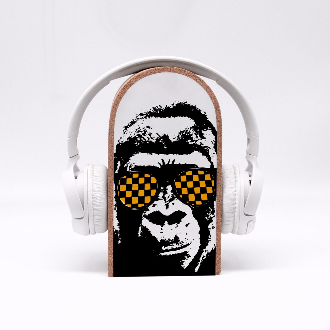 Headphone Stand MONKEY Holder for Headphones Solid for Table and Wall ...