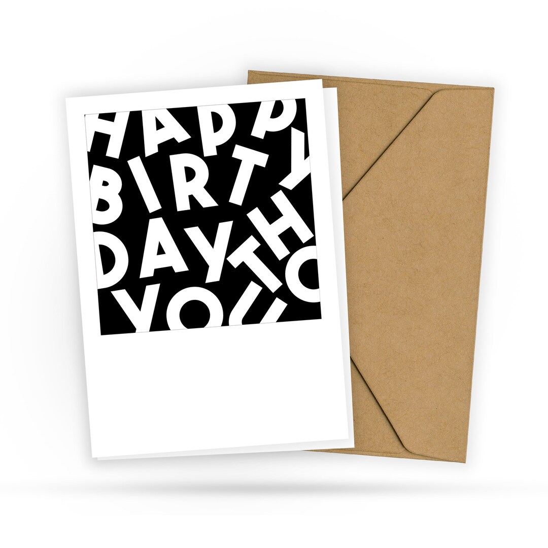 Birthday Card HAPPY BIRTHDAY Neutral Postcard for Man - Etsy
