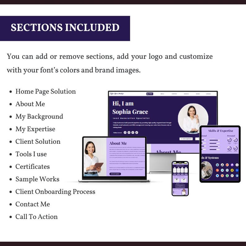 VA Portfolio Website Template: Editable Online Resume for Freelancers ...