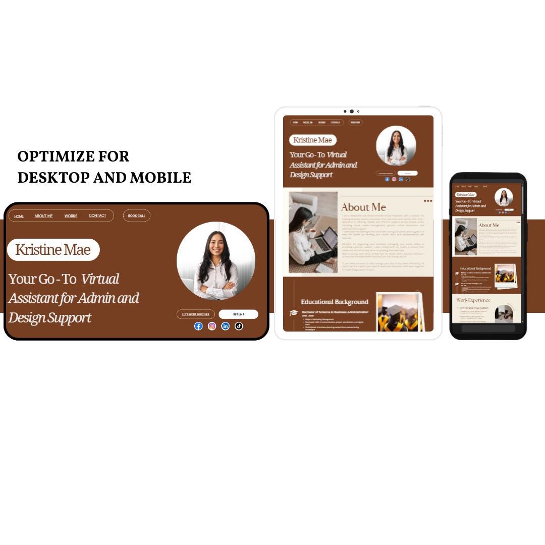 Virtual Assistant Portfolio Website Template: Editable Canva VA Resume ...