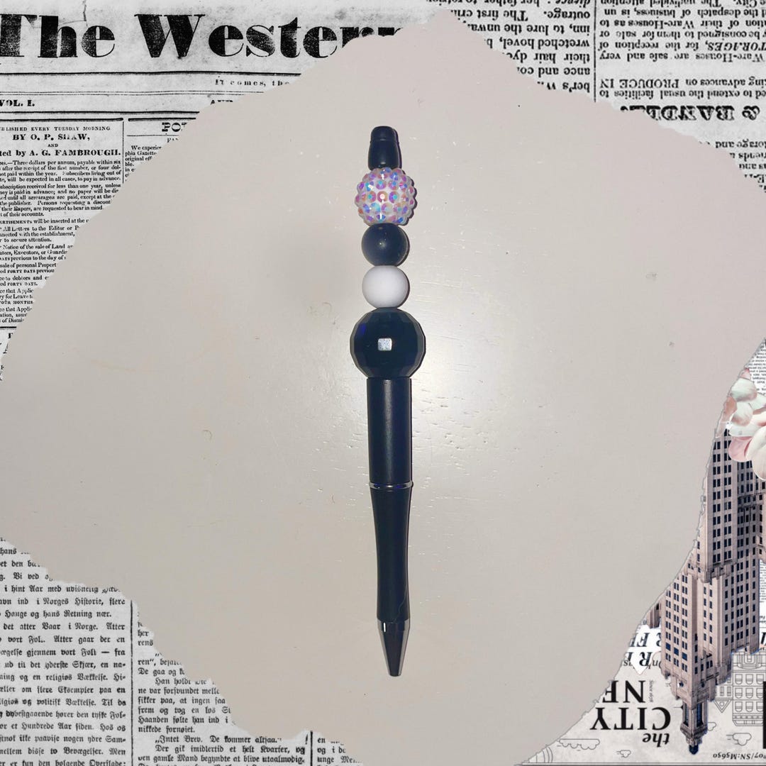 Black and White Newspaper Pen - Etsy