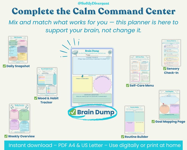 Brain Dump Printable | Adhd-friendly Planner Page | Mental Declutter ...