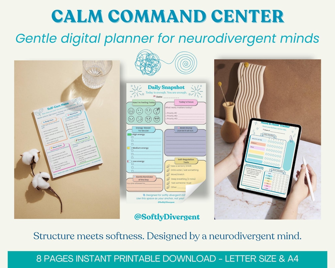 Calm Command Center | Adhd-friendly Digital Planner | Printable ...