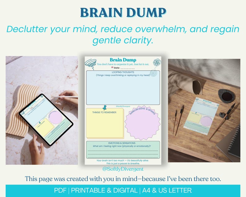 Brain Dump Printable | Adhd-friendly Planner Page | Mental Declutter ...