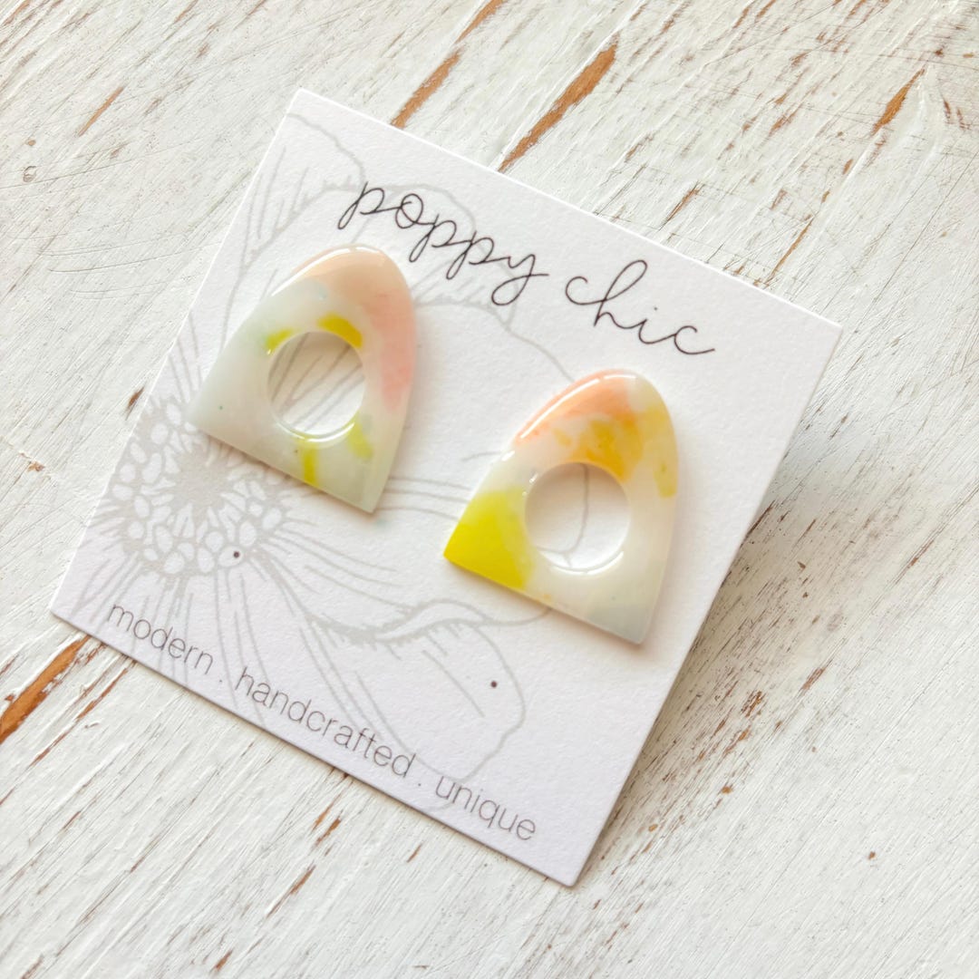 Polymer Clay Earrings, Clay Jewelry, Modern Boho Style, Piper - Etsy