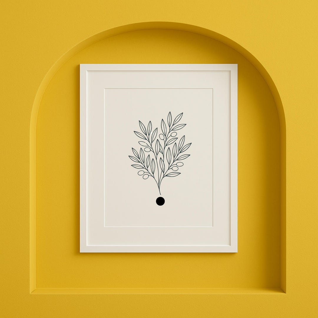 Olive Branch Printable – Peace Offering Wall Art | Minimalist Black ...