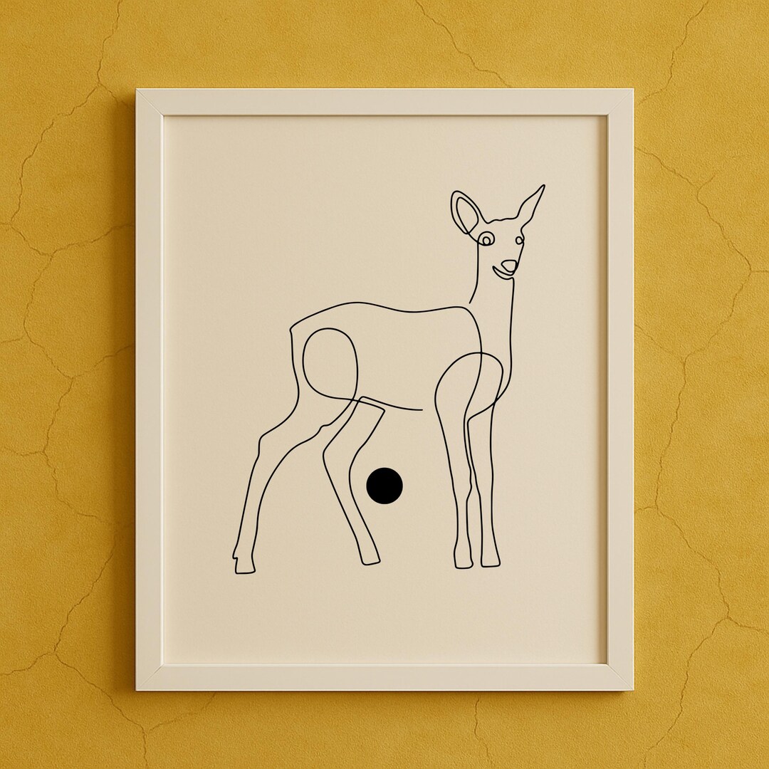 Bembi (deer) Printable Line Drawing – Adhd-friendly Black & White Line ...