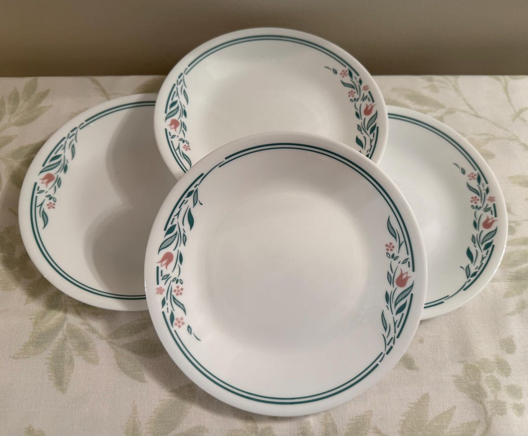 4 Corelle by Corning “rosemarie” Dessert Bread & Butter Plates ...