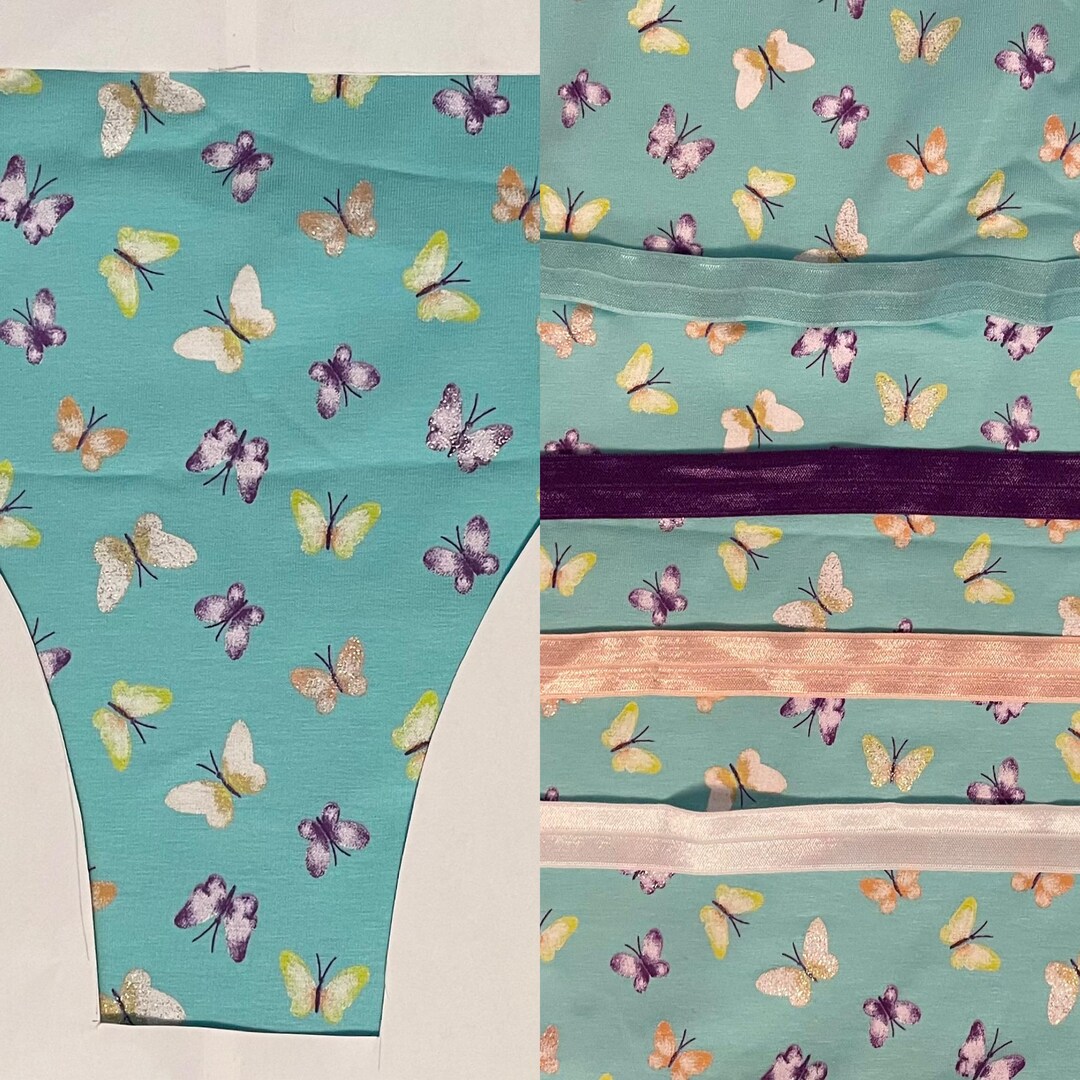 Leolines, LLC ™ COTTON Aqua Sparkly Butterfly Print Underwear Made for ...