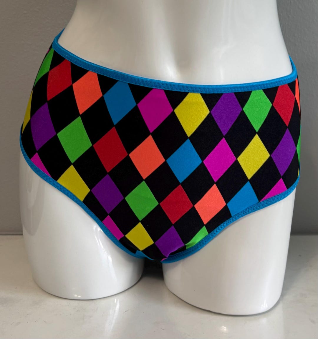 Leolines, LLC ™ Spandex Fabric Rainbow Diamonds Print Panties Underwear ...