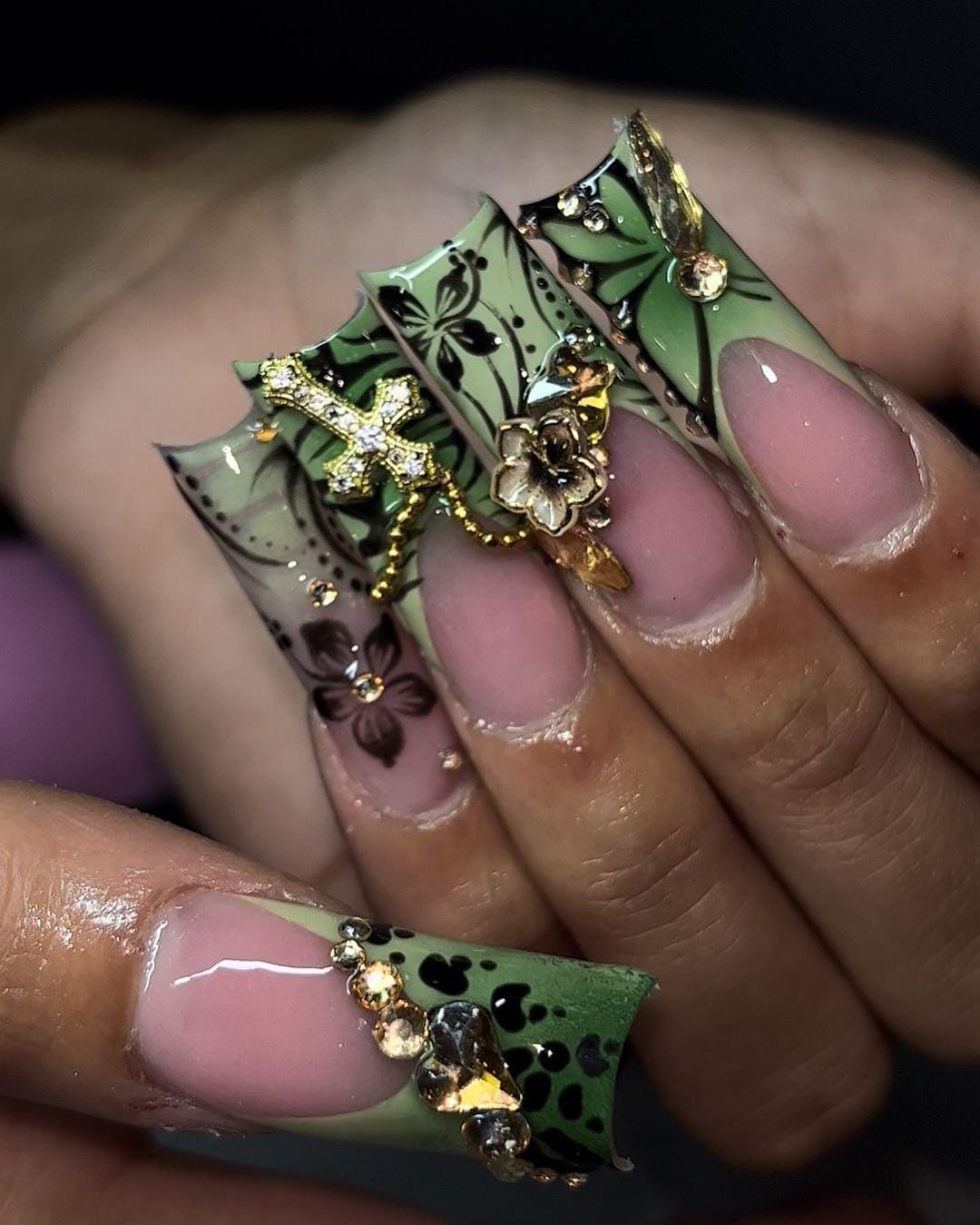 Black Green Opium Nails, Alt Snow Leopard Tiger Set, Butterfly ...