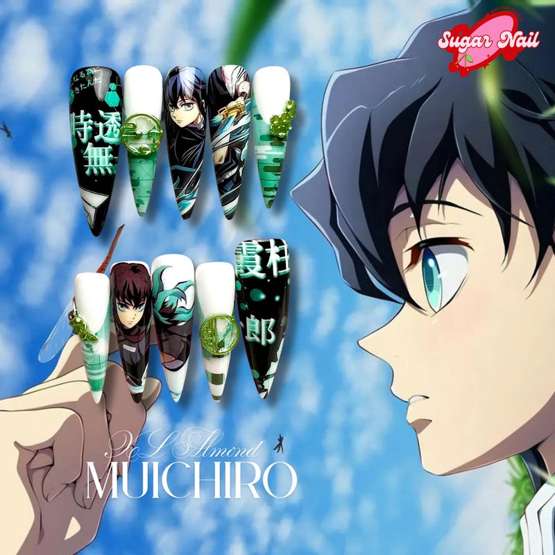 Demon Slayer Nails - Etsy