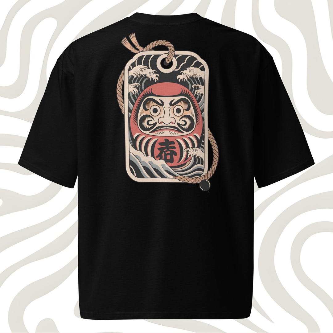 T-shirt Oversized With Ocean Wave Design – Irezumi Style, Bold Asian ...