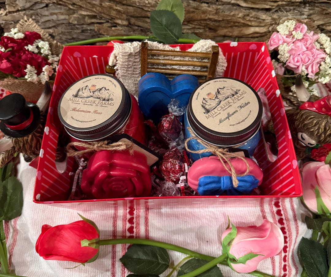Valentines Day Gift Basket - Bohemian Rose & Moonflower Nectar Scented ...