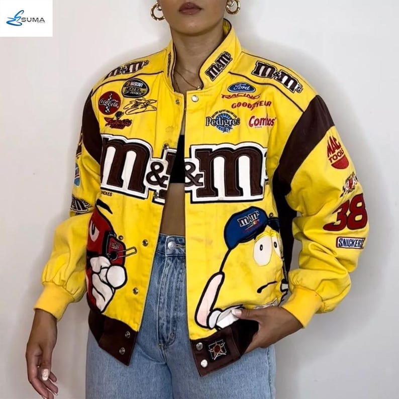 M&M NASCAR Vintage Racing Adult Jacket Fully Embroidered and Printing ...