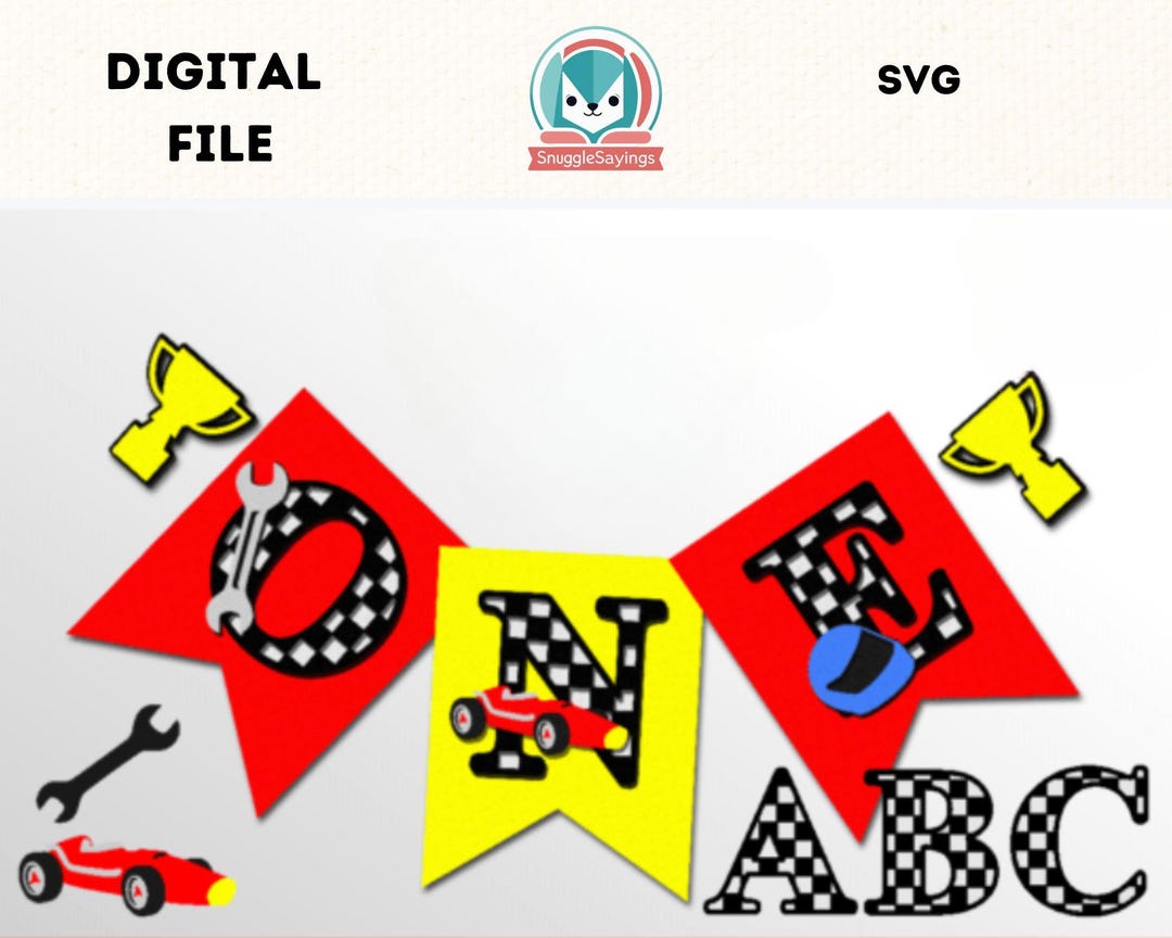 Race Car Alphabet 3D SVG Layered Racing Letters Kids Birthday Party ...