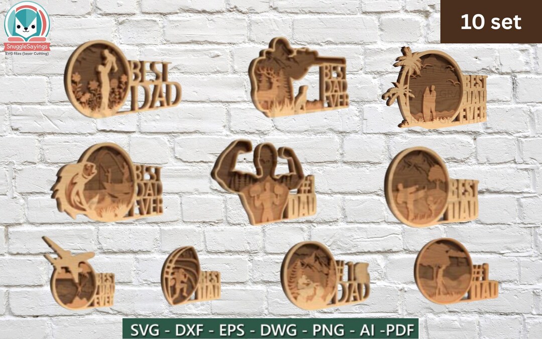 Best Dad Laser Cut SVG | Father’s Day Gift Digital File | CNC Glowforge ...