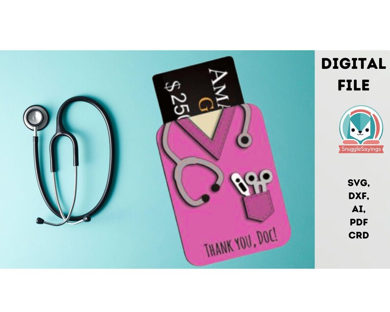 3D Doctor Nurse Gift Card Holder SVG | Medical Staff Appreciation ...