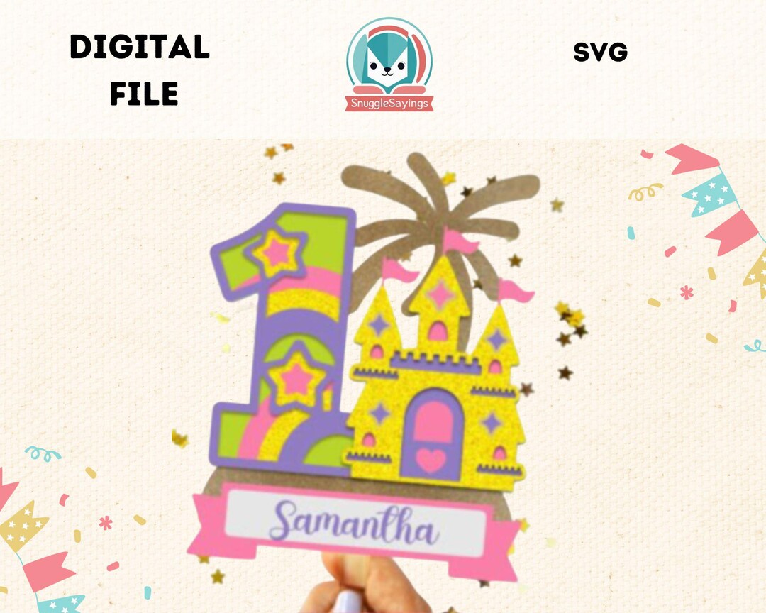 Princess Castle Numbers Topper 3D SVG Bundle for Girl Birthday Cake ...