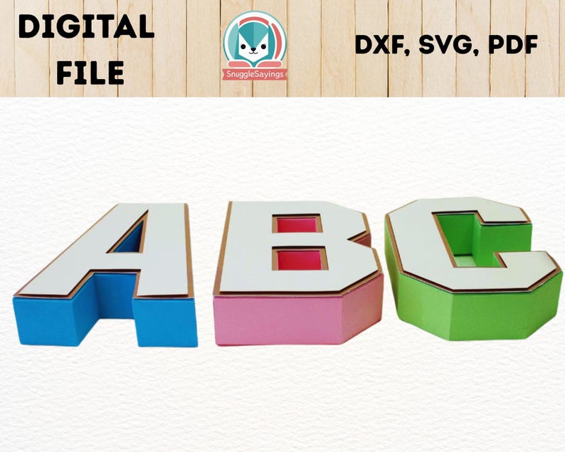 3D Letters and Numbers SVG Bundle, Layered Alphabet and Number ...