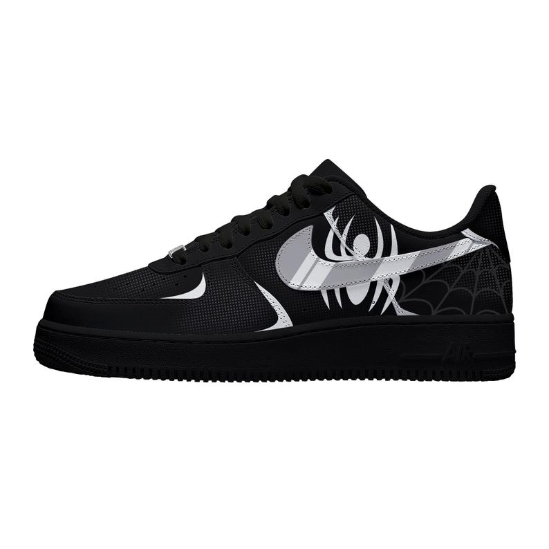 Custom Painted AF1 Shoes, Personalized Sneaker, Spiderman Noir Sports ...