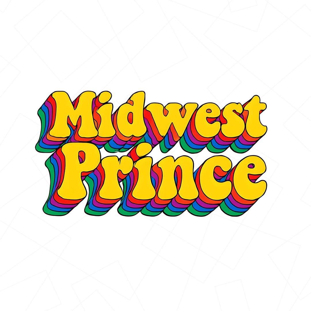Midwest Prince Retro Pride PNG: 70s Rainbow Text Art (digital Download ...
