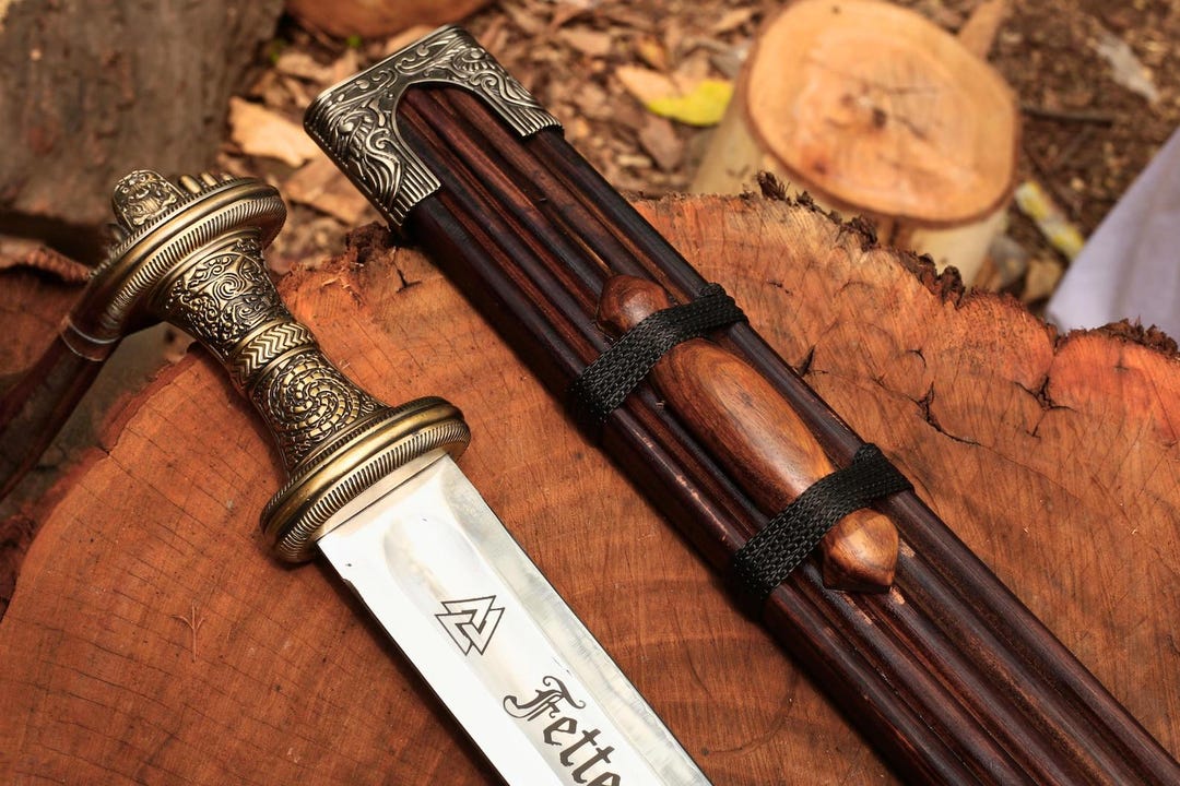 Handmade Anglo-saxon Sword With Leather Sheath | Medieval Replica Blade ...