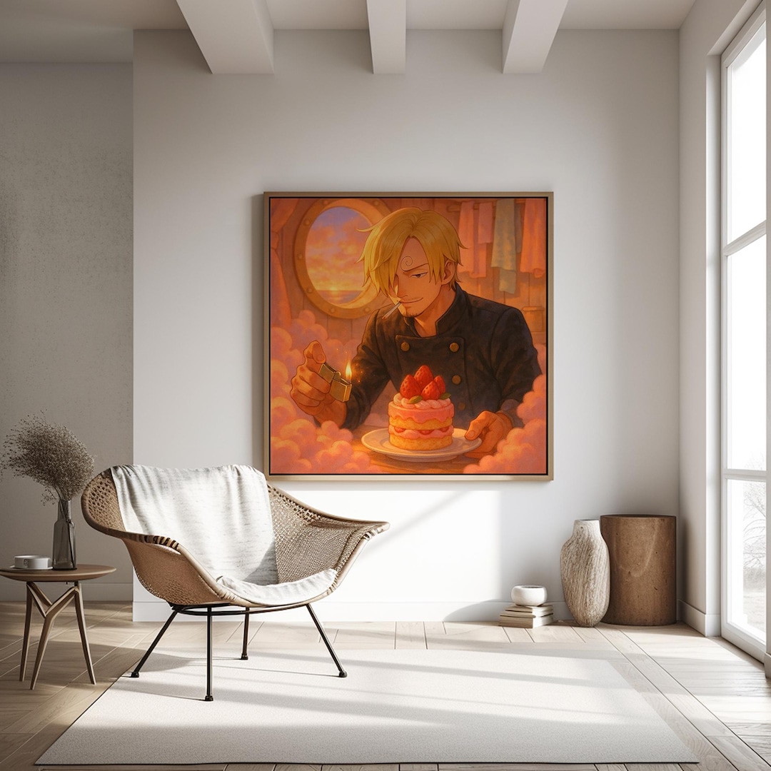 Digital Download Poster | Print at Home Sanji With Strawberry Cake in ...