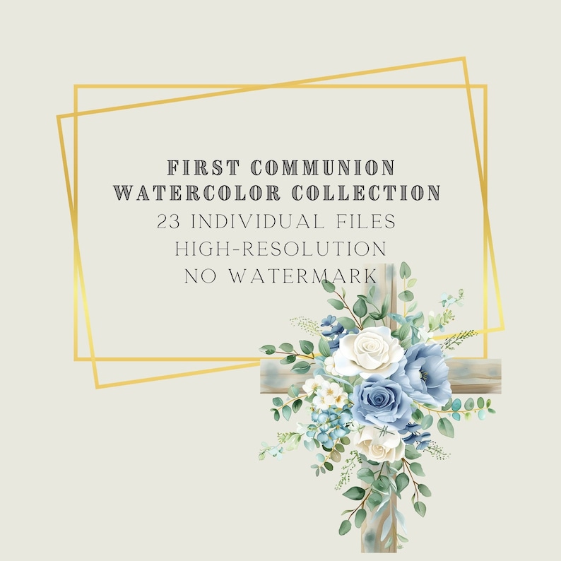 First Communion Clipart, Watercolor Clipart, Religious Clipart, First ...
