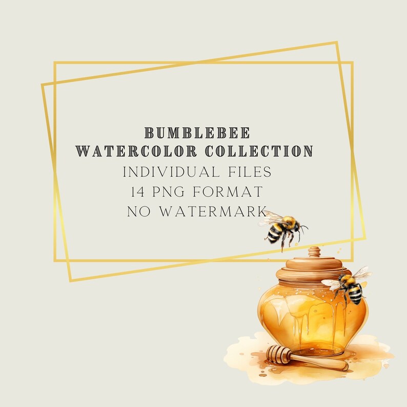 Watercolor Bumble Bee Clipart, Summer Bee Clip Art, PNG Graphics ...