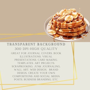 Waffles Clipart Bundle, Watercolor Food Clip Art, Sweet Bakery Images ...