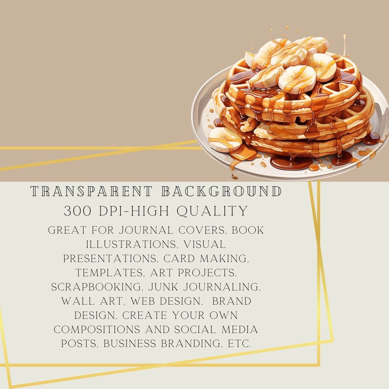 Waffles Clipart Bundle, Watercolor Food Clip Art, Sweet Bakery Images ...