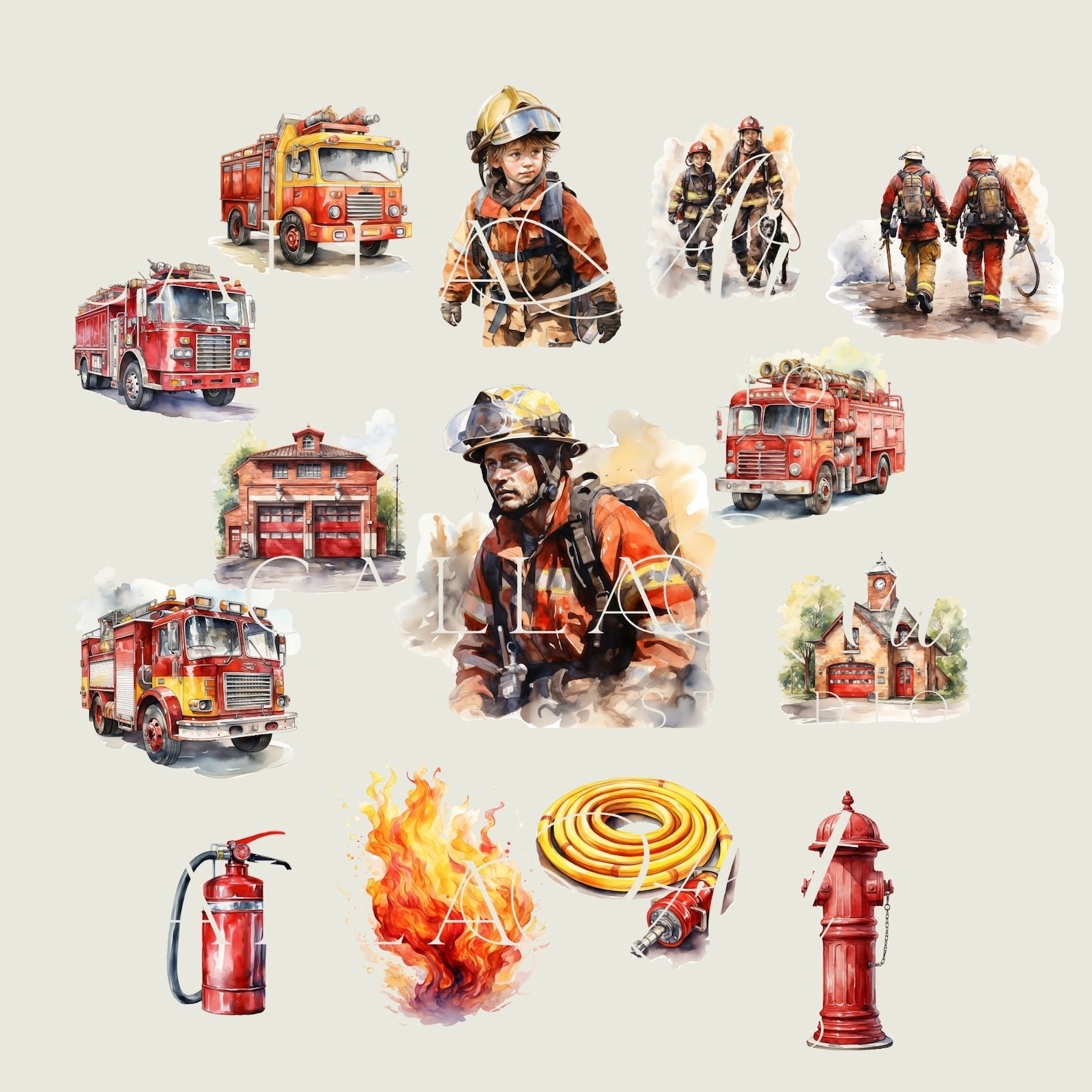 Firefighter Clip Art, Fire Truck Images, Fire Station Clipart ...