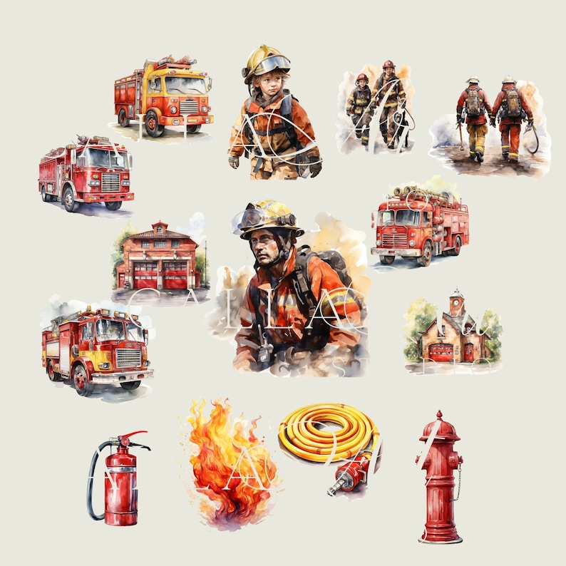 Firefighter Clip Art, Fire Truck Images, Fire Station Clipart ...
