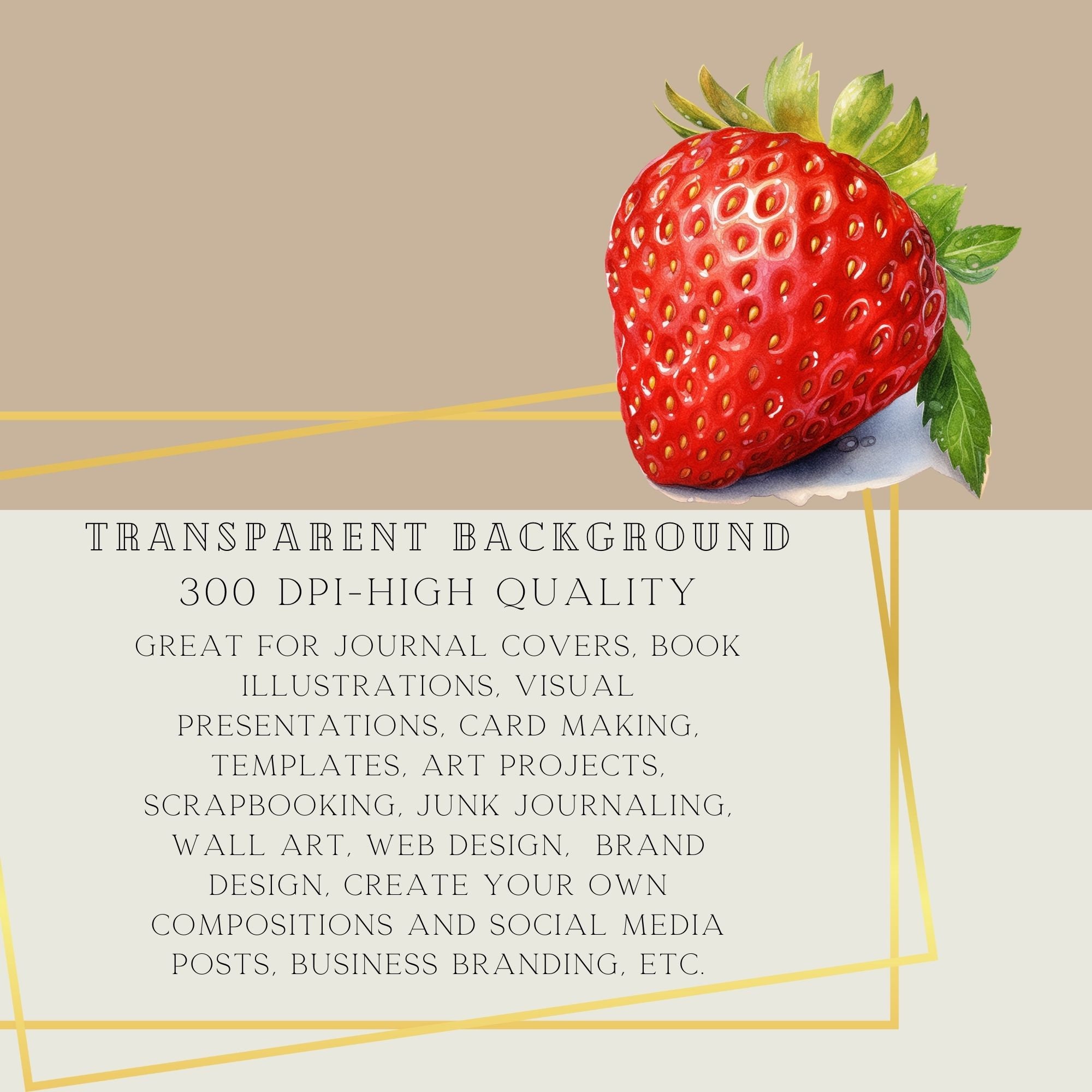 Strawberry Watercolor Clipart, Strawberry PNG, Fruit Illustration for ...